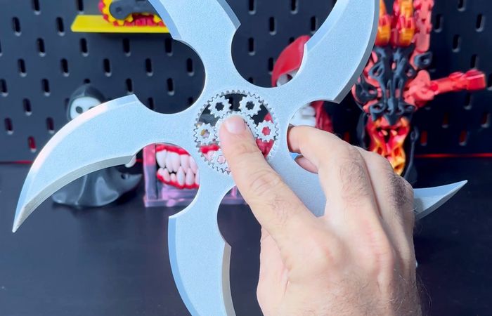 Cyber Five-Curved Blade Gear Office Fidget Spinner Dart